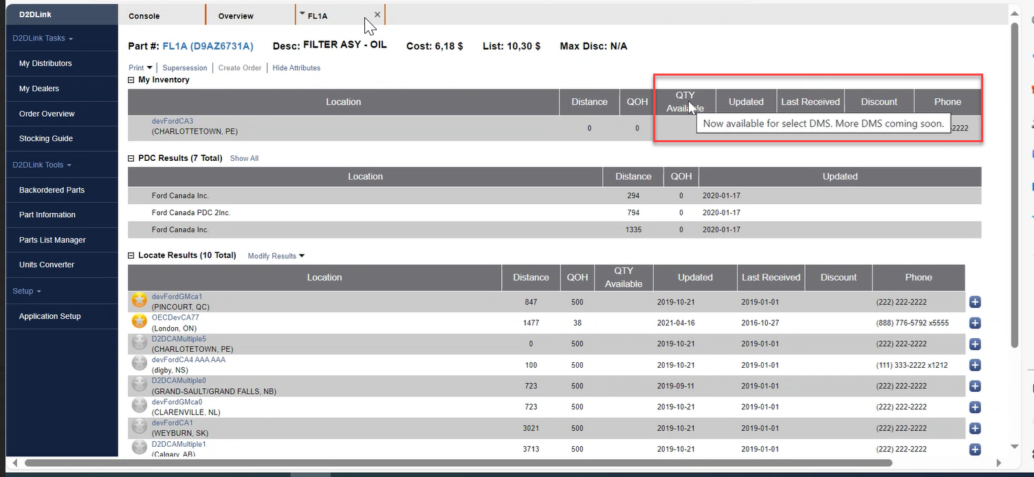 New to D2DLink: Quantity Available!